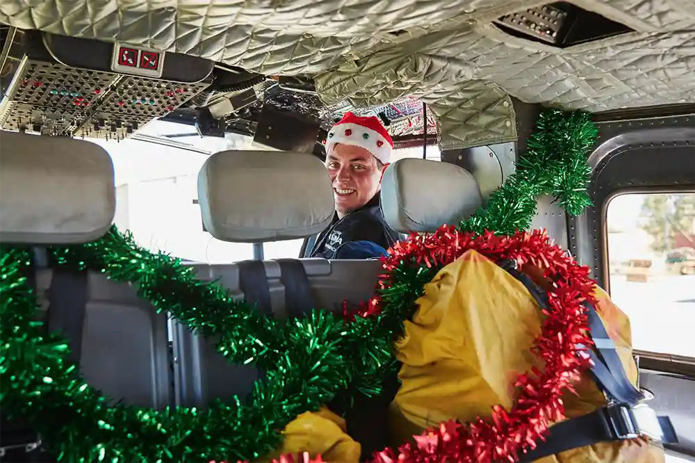 NRMA Insurance helicopter crew playing Santa | NRMA Insurance Blog